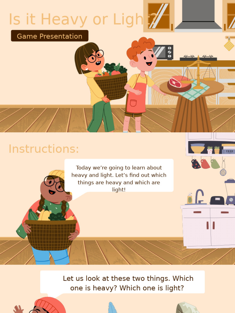 Heavy or Light Game Presentation in Brown Playful Style | PDF