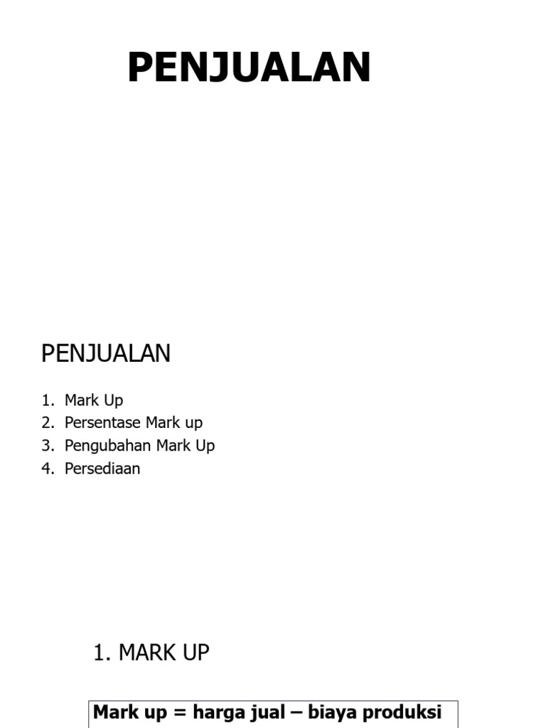 Panduan Mark Up dan Persediaan Penjualan | PDF
