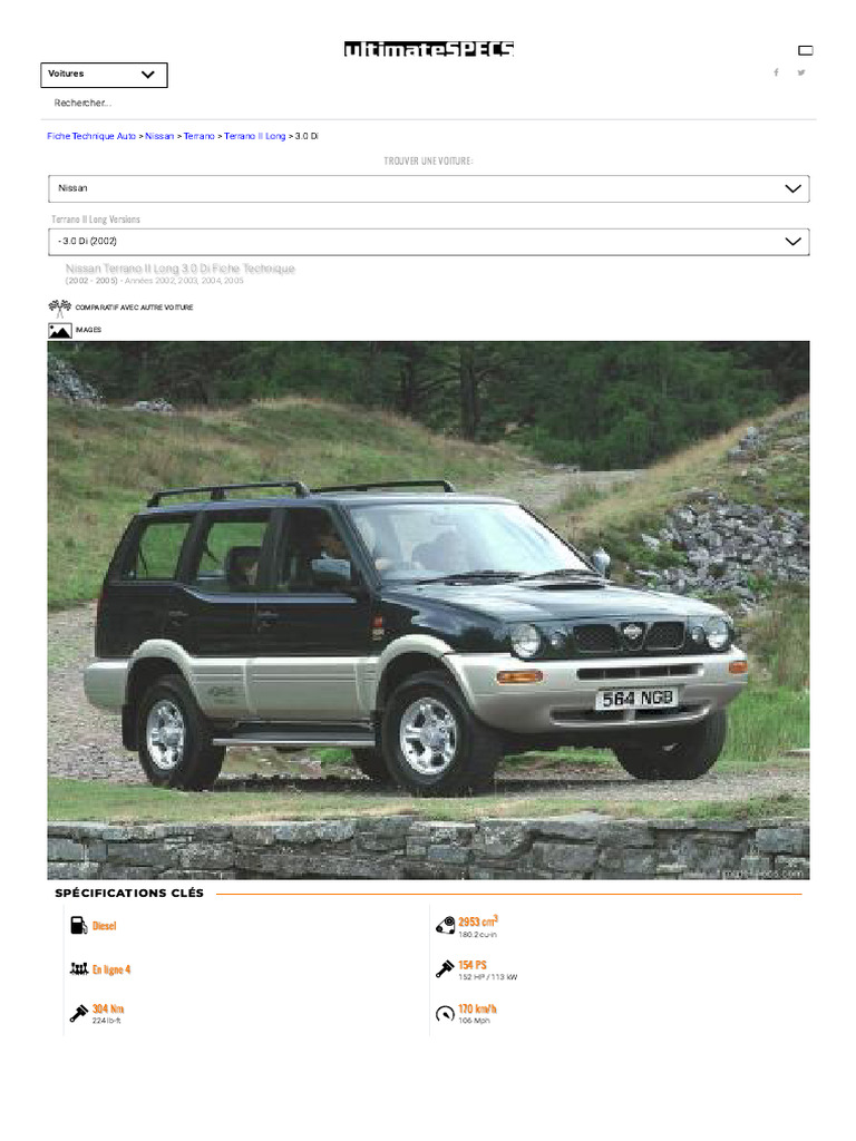 Fiche Technique Nissan Terrano II 3.0 Di | PDF | Mercedes Benz | Moteur ...