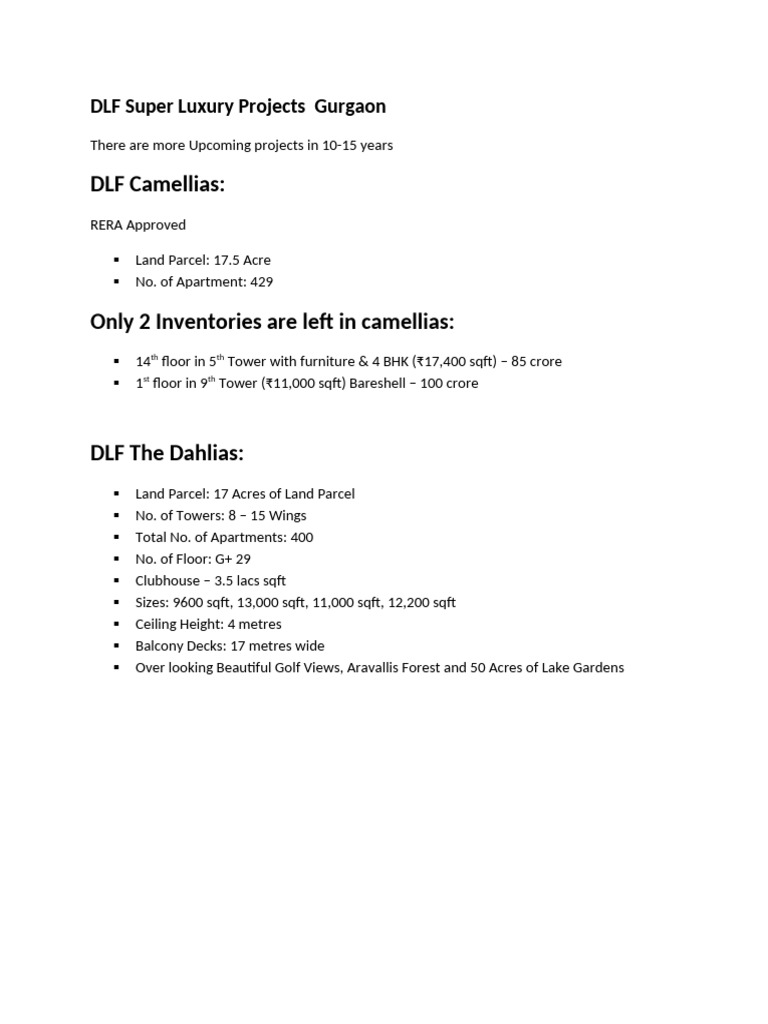 DLF Super Luxury Gurgaon | PDF