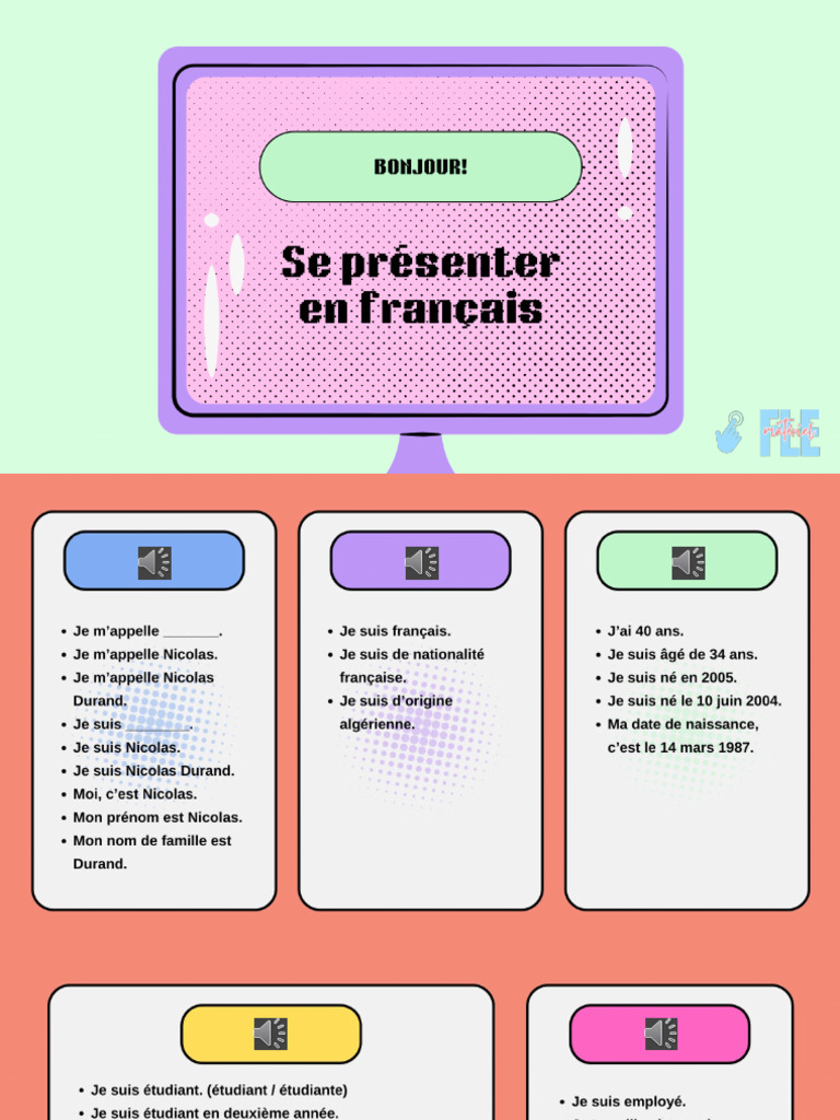 Se Présenter en Français | PDF