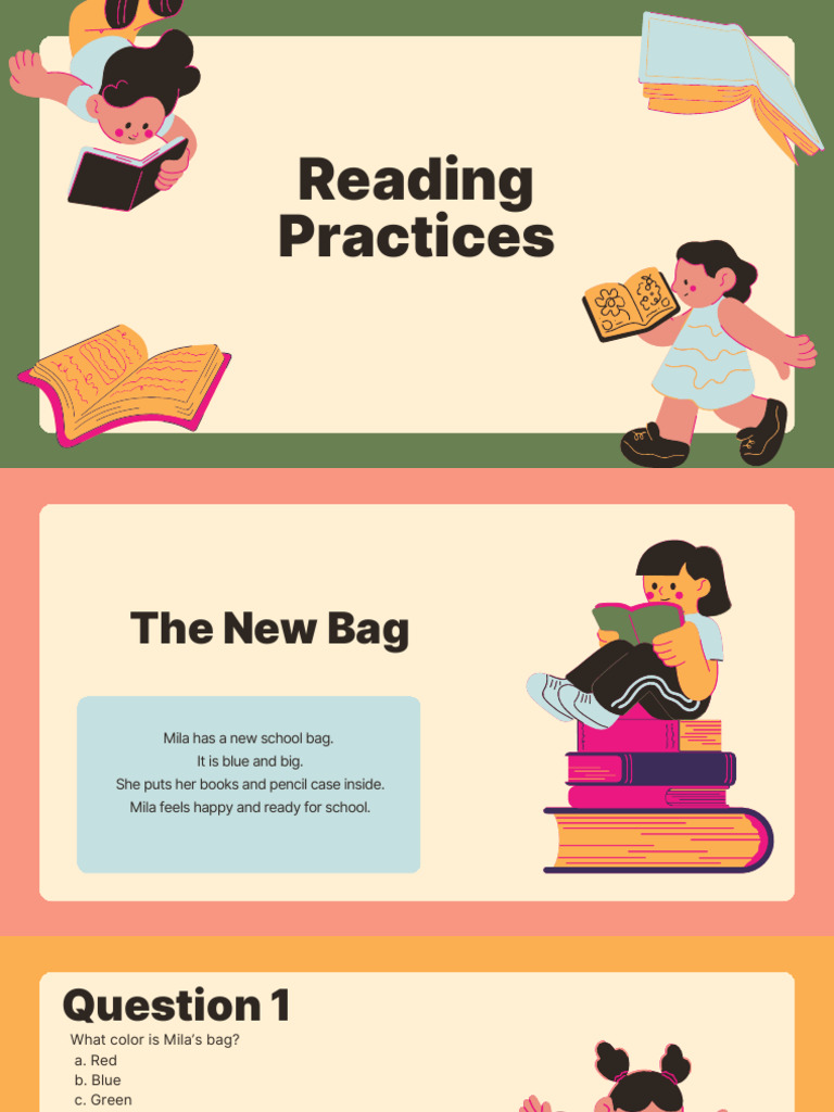 Good Reading Practices Education Presentation in Flat Graphic Style | PDF