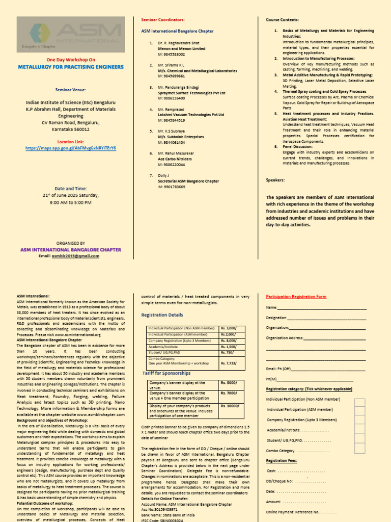 Metallurgy Workshop for Engineers 2025 | PDF | Metallurgy | 3 D Printing