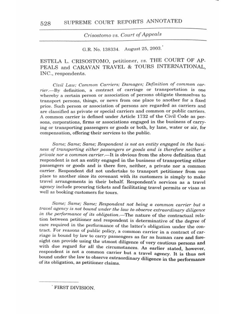 Crisostomo vs. Court of Appeals Case Summary | PDF | Private Law ...