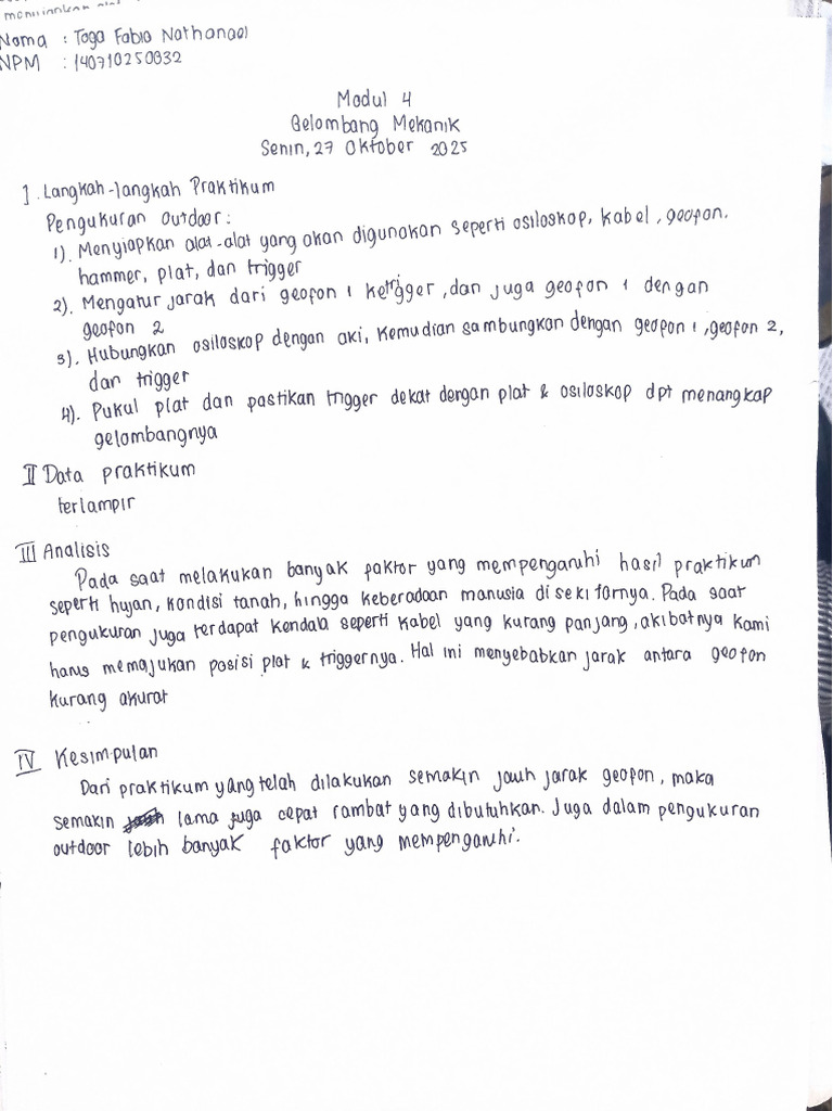 K5 Toga Fabio Nathanael 140710250032 LAPRAK MODUL 4 | PDF