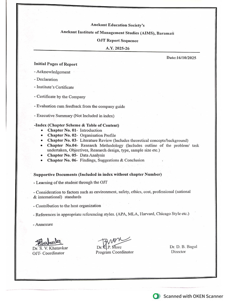 OJT Report Sequence | PDF
