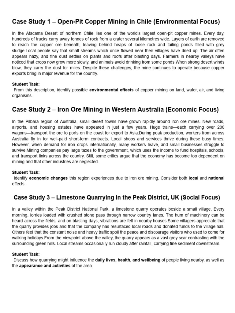 Environmental, Economic, and Social Impacts of Mining | PDF | Mining ...