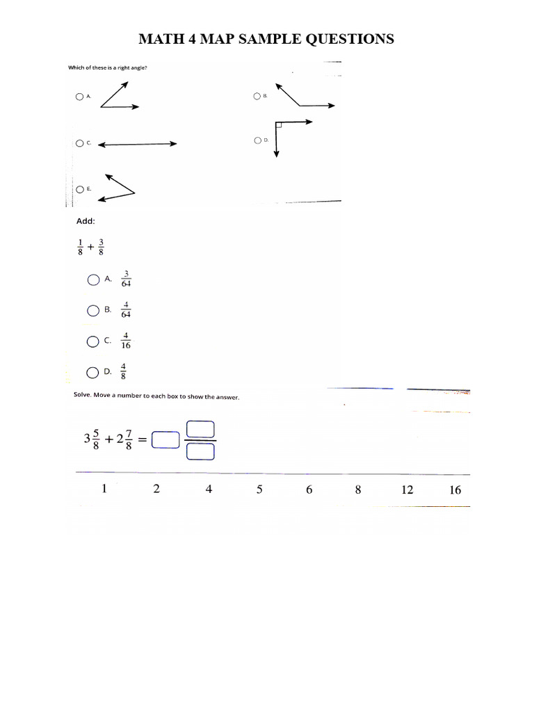 MAP Math Sample Questions 3 | PDF