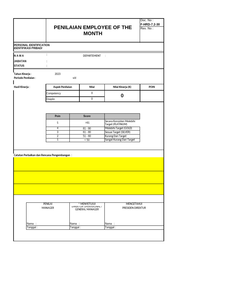 Form Penilaian EOM | PDF