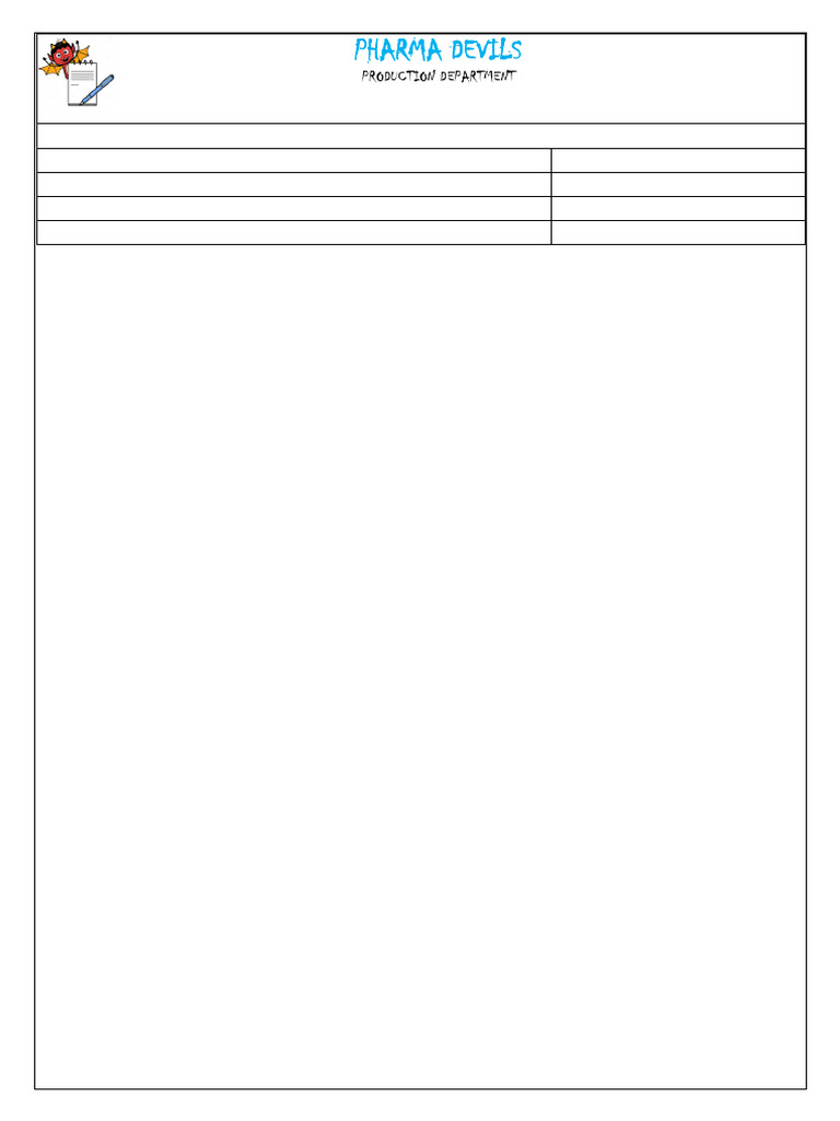 SOP For Cleaning and Sanitization of Production Area | PDF ...