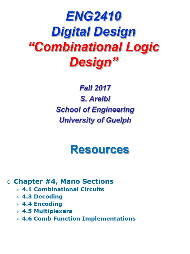 Eng241 Week4 Comblogic Decoders Pdf Logic Gate Computer Engineering