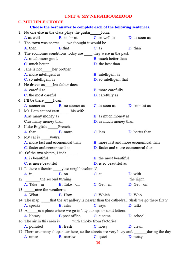 3. MULTIPLE CHOICE (UNIT 45) .doc - Google Tài liệu | PDF