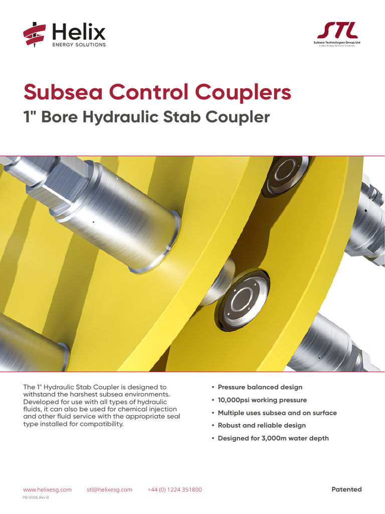 1" Hydraulic Stab Coupler Specs | PDF | Pressure | Chemical Engineering