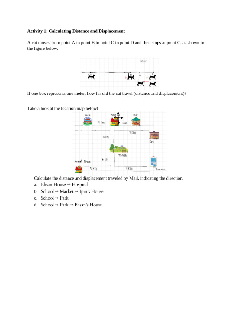 Activity 1_ Calculating Distance and Displacement (1) | PDF