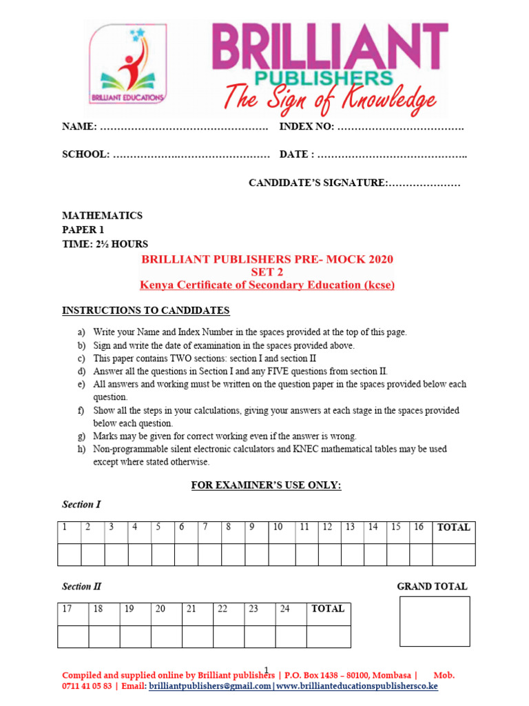 Brilliant Mathematics PP1 QS | PDF | Area