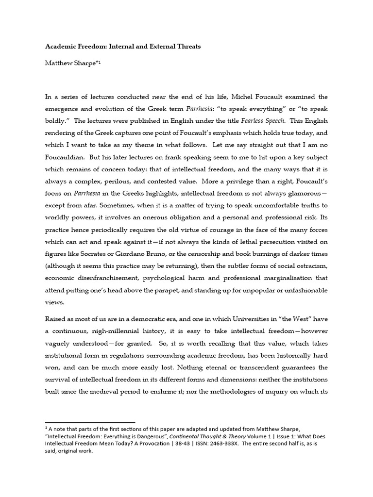 Intellectual Freedom Internal and Extern | PDF | Truth | Epistemology