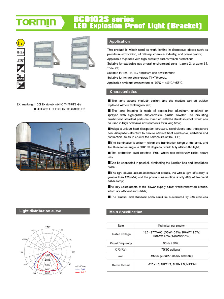 BC9102S Catalog LED Explosion Proof Light (Bracket) | PDF