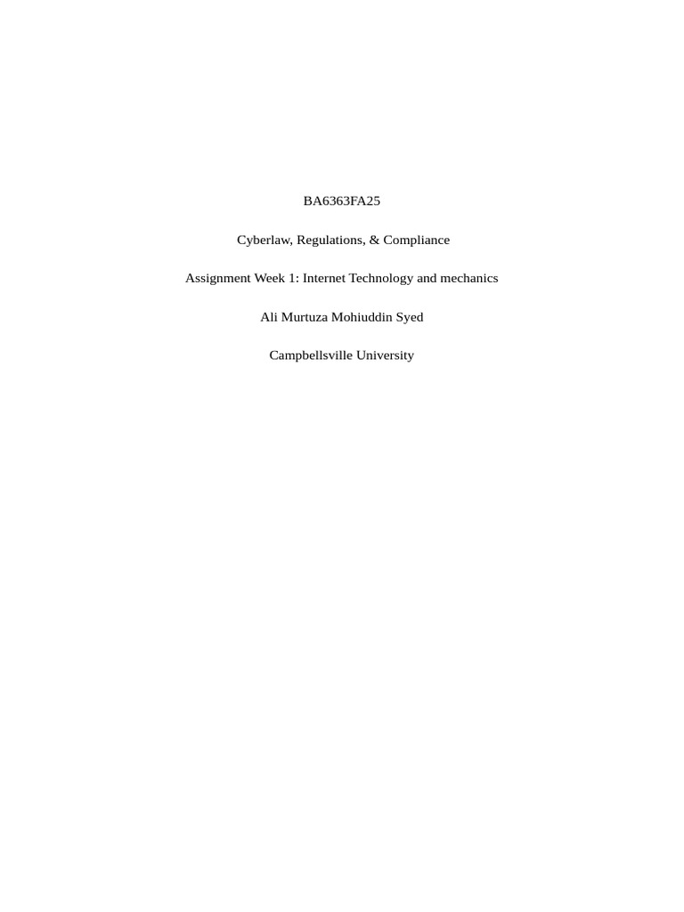 Ali Murtuza Mohiuddin Syed - Assignment Week 1 | PDF | Computer Network ...