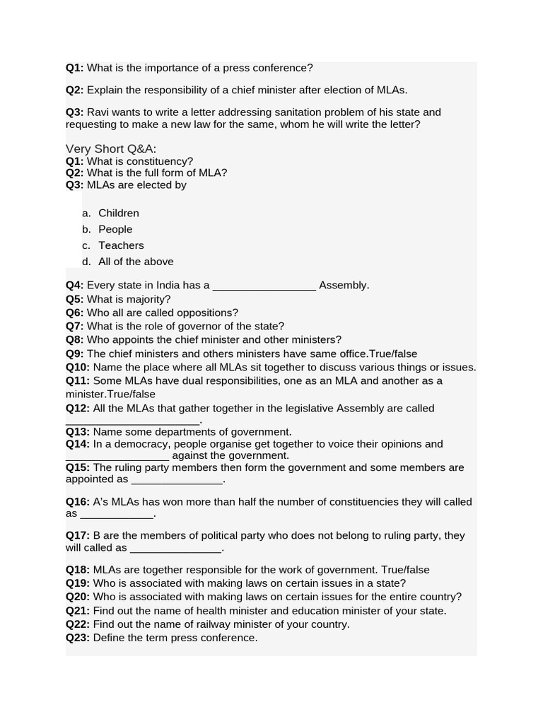 Civics Class How State Government Work | PDF