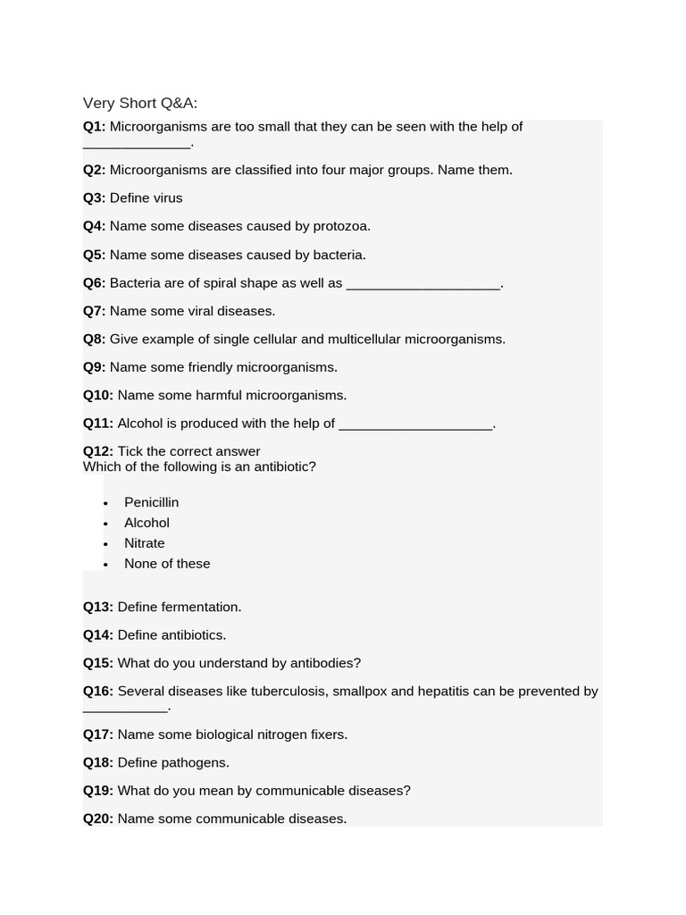 Class 8 Science Microorganism | PDF | Microorganism | Infection