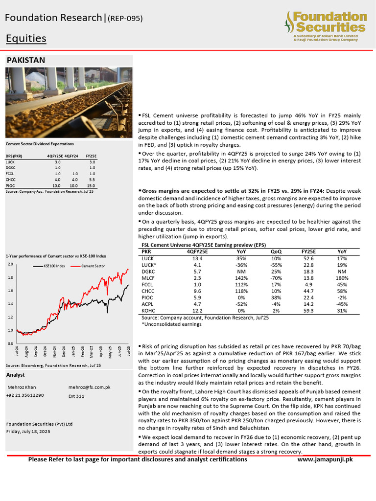 Cement Earning Preview 18-Jul-2025 (2) | PDF | Securities (Finance ...