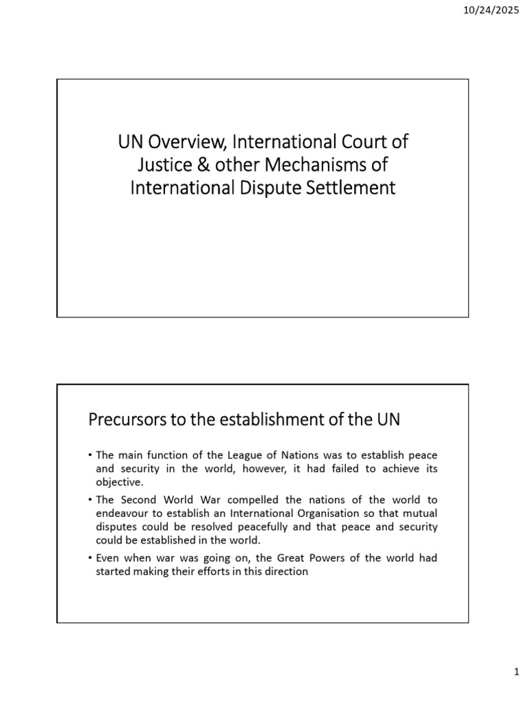 International Dispute Settlement | PDF | United Nations | International ...