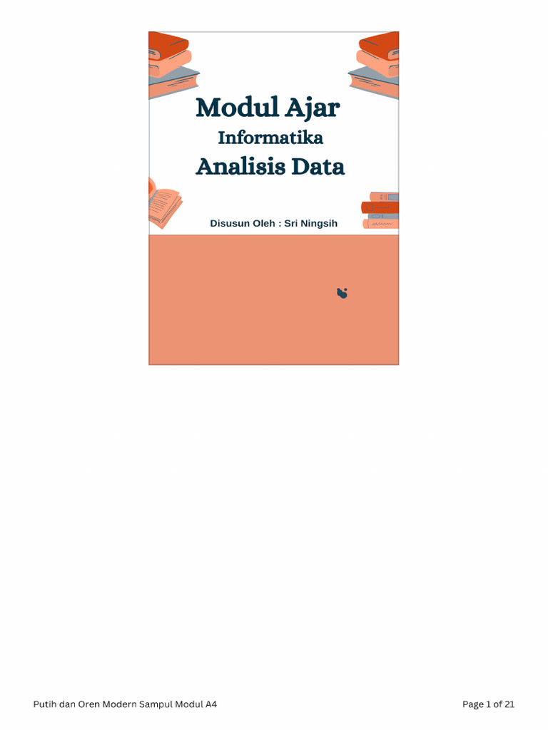 Putih Dan Oren Modern Sampul Modul A4 | PDF