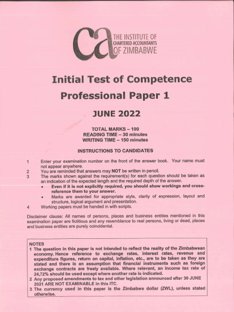 ITC_JUNE_PAPER_1_2022 | PDF