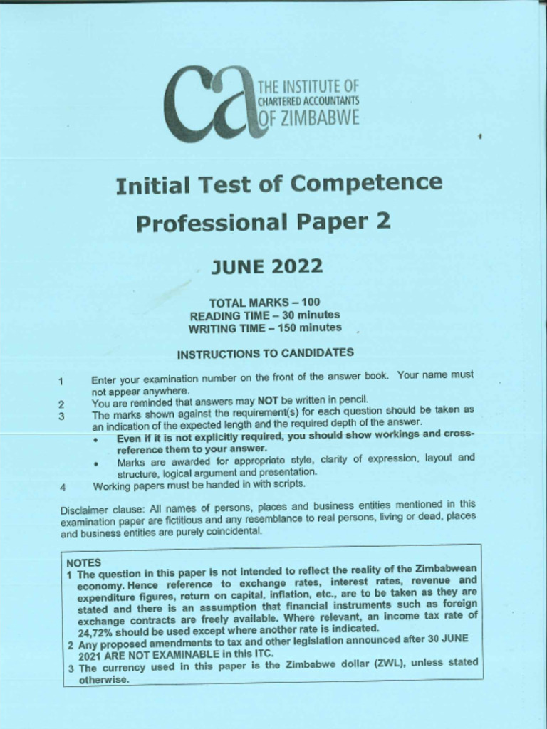 Itc June Exam Paper 2 2022 | PDF