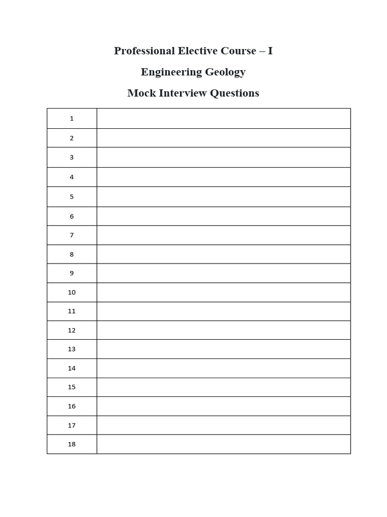 Engineering Geology Mock Interview Questions | PDF | Geology ...