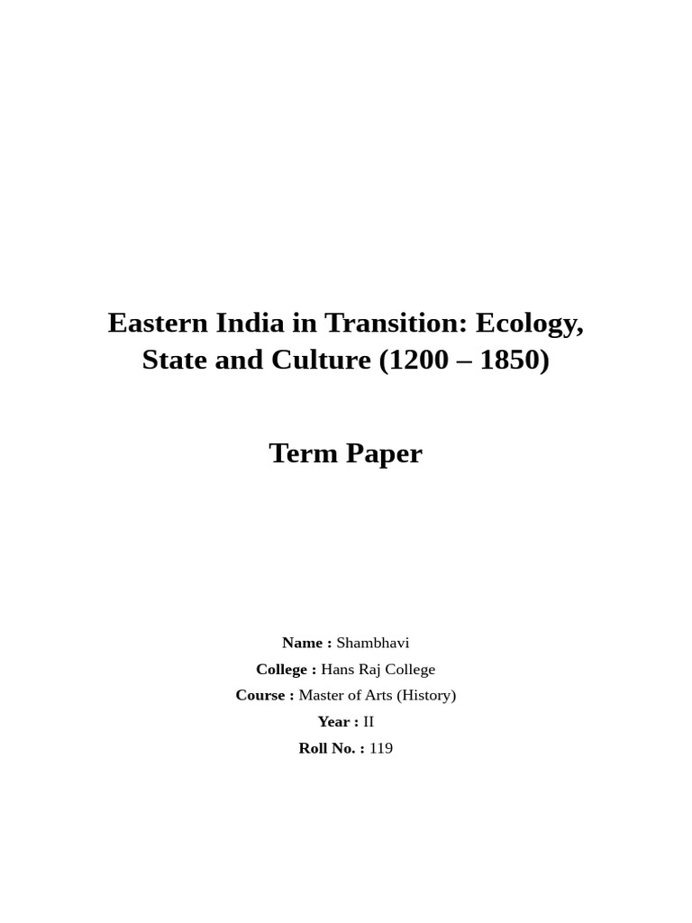 Eastern India in Transition | PDF