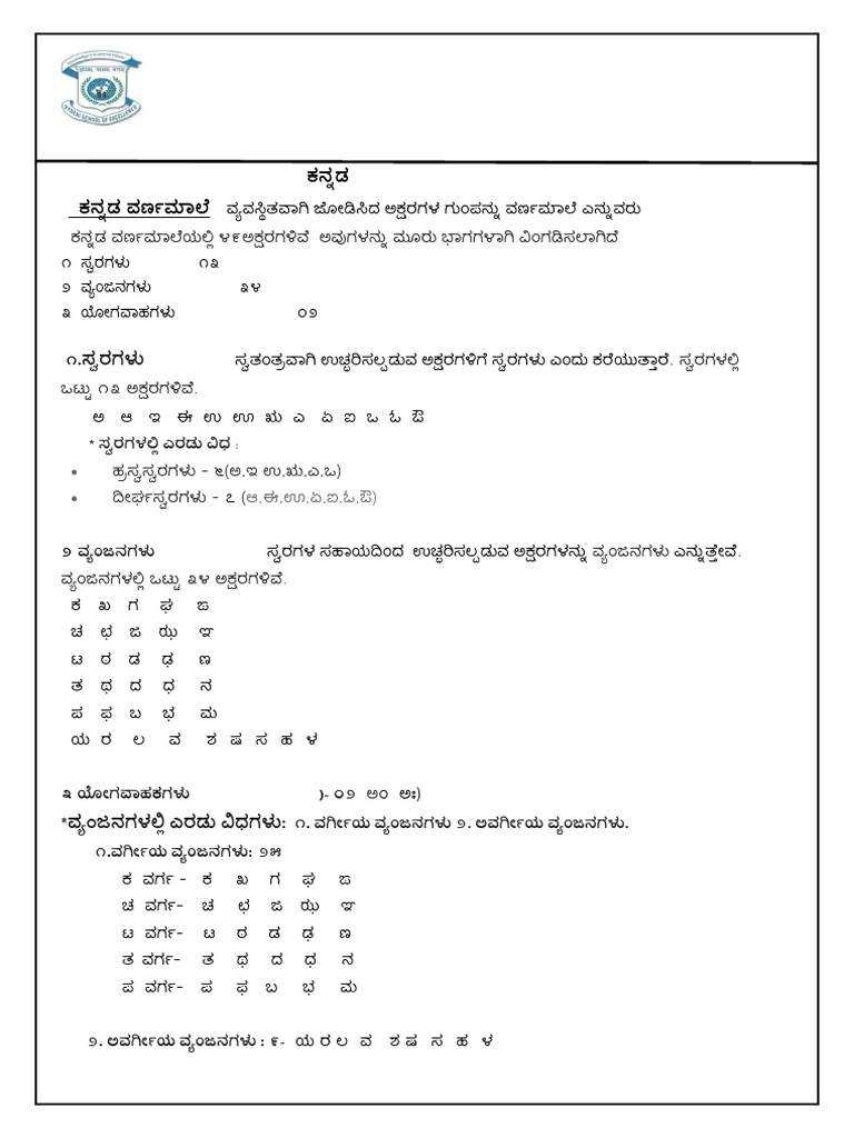 Grade 5 Ut-1 Kannada Study Material 2025-26 | PDF