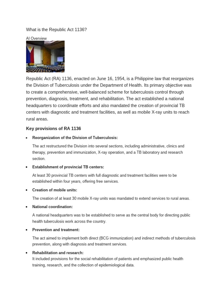 Overview of Republic Act 1136 | PDF