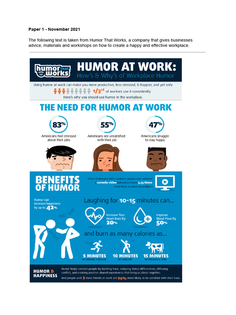Humor at Work Infographic Analysis | PDF