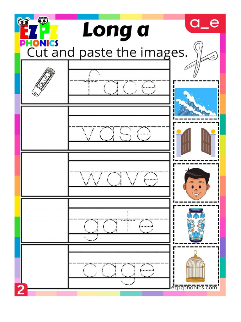 Cut and Paste Long Vowel A - E, Ai | PDF
