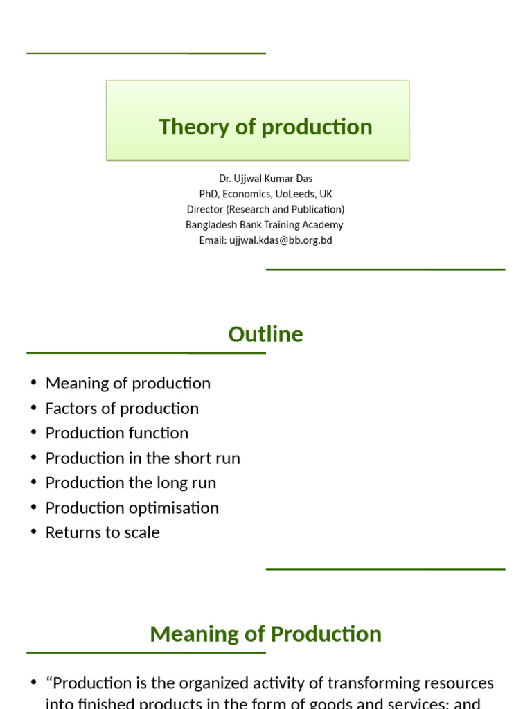 Understanding the Theory of Production | PDF | Production Function ...