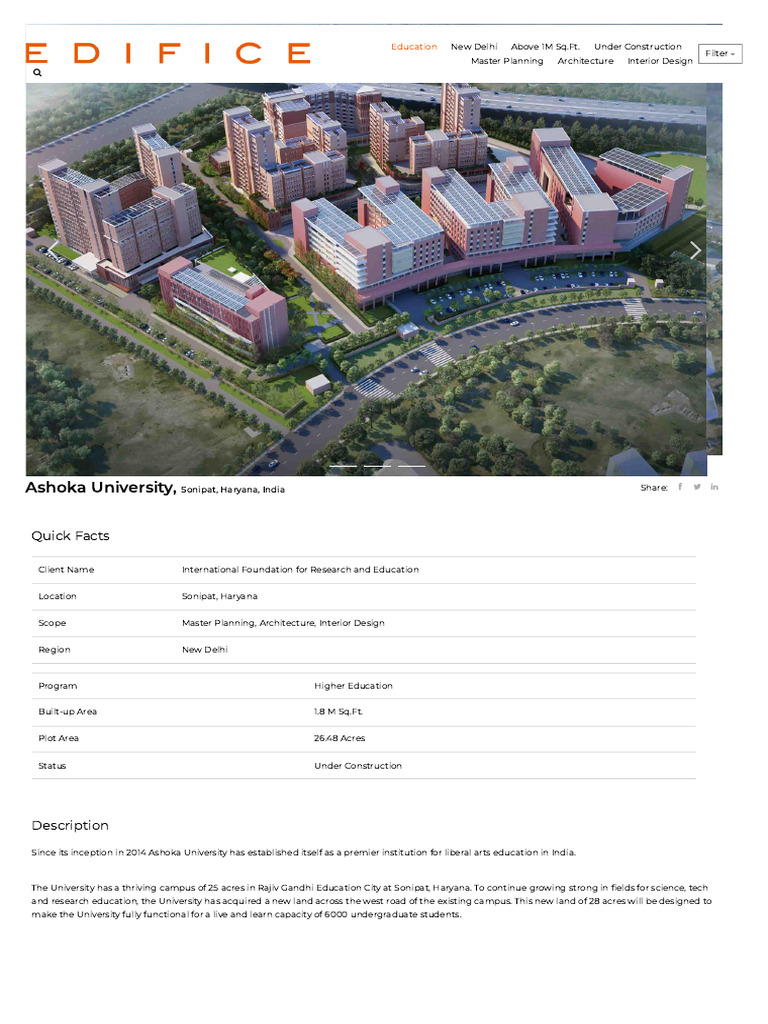Ashoka University Campus Expansion Plans | PDF | Design