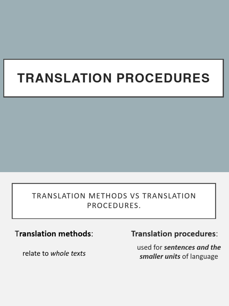 Lecture 4 - Translation Procedures - Re | PDF | Lexical Semantics | Vocabulary