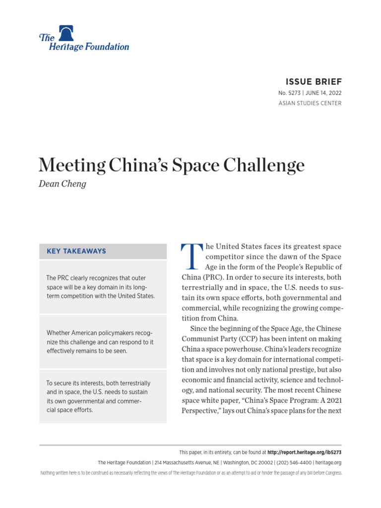 Meeting China's Space Challenge | PDF | China | World Politics