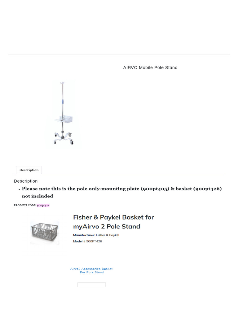 AIRVO Mobile Pole Stand – Maverick Oxygen | PDF