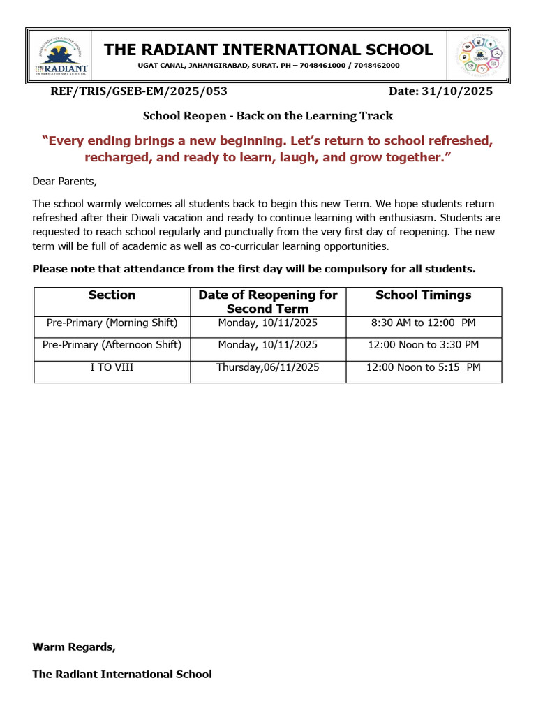 School Reopening Guidelines 2025 | PDF