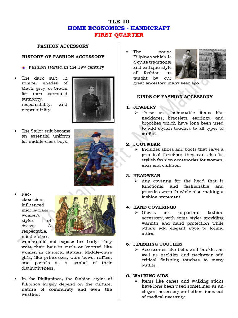 TLE 10 Handicraft 1st Quarter | PDF | Jewellery | Bracelet