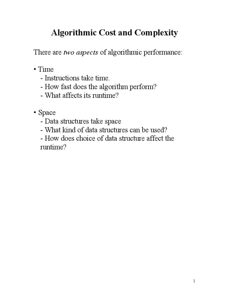 Algorithmic Cost and Complexity | PDF | Time Complexity | Theoretical ...