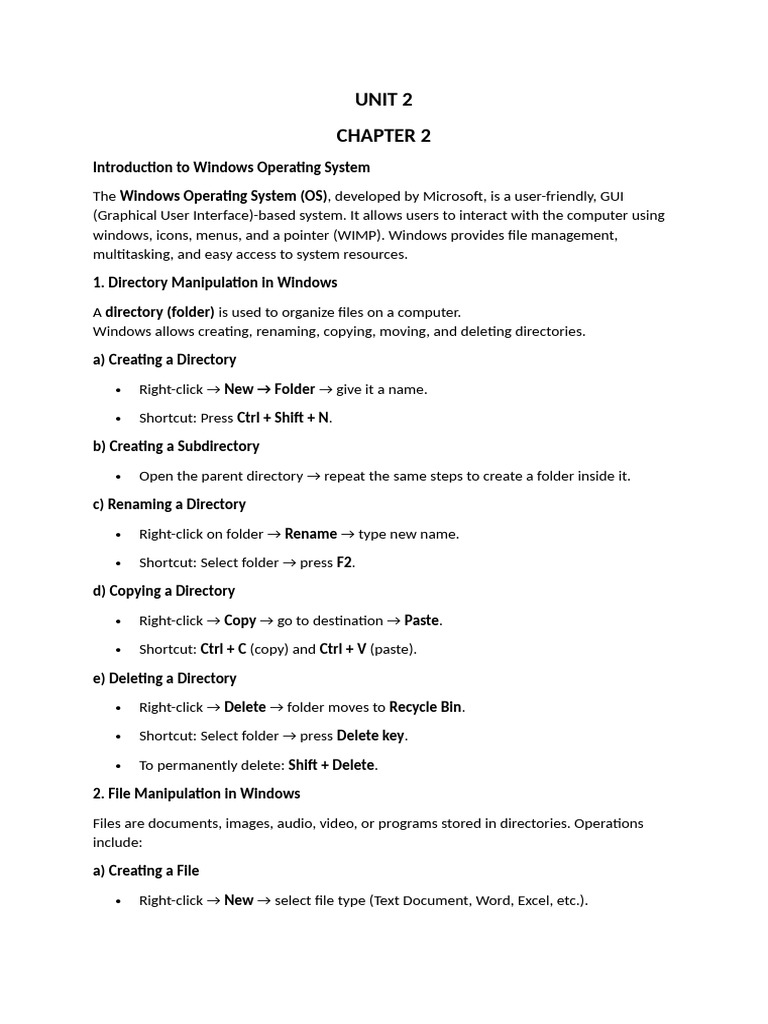 Windows OS: File & Directory Management | PDF | Computer File | Window ...