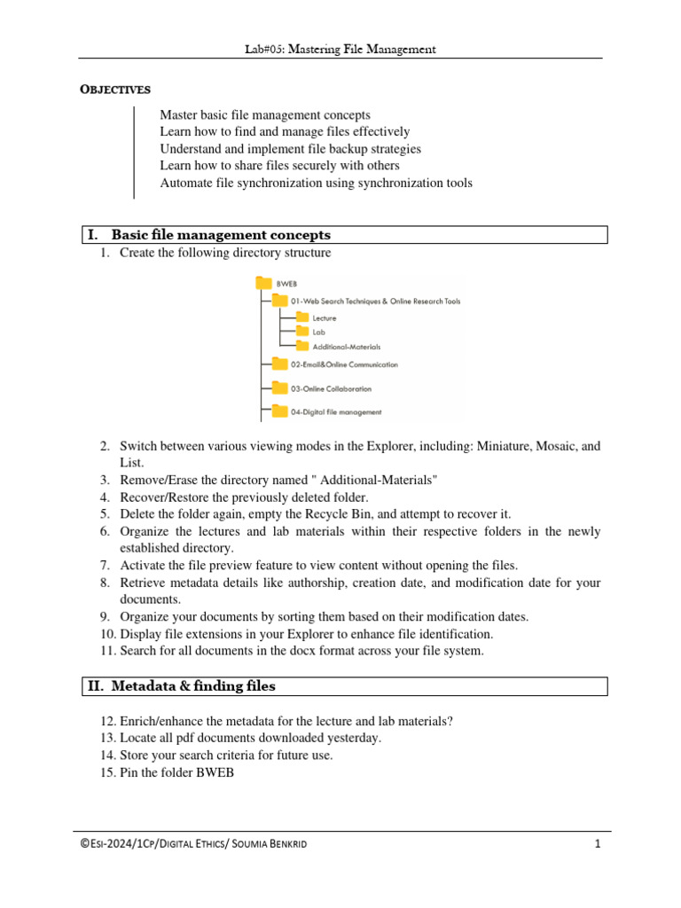 Lab#05-Mastering File Management | PDF | Computer File | Directory (Computing)