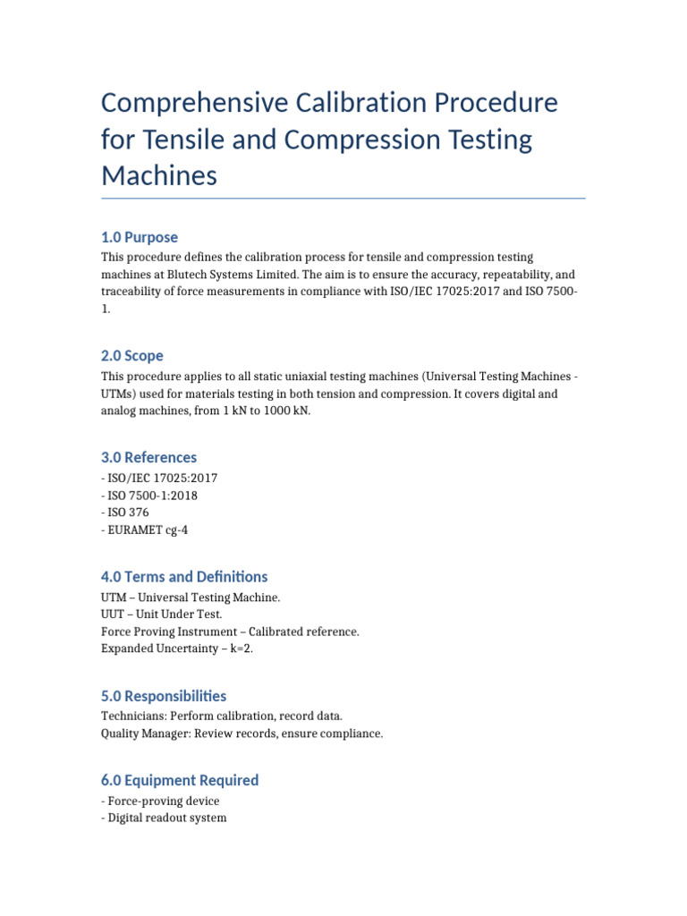 Calibration Procedure for Testing Machines | PDF