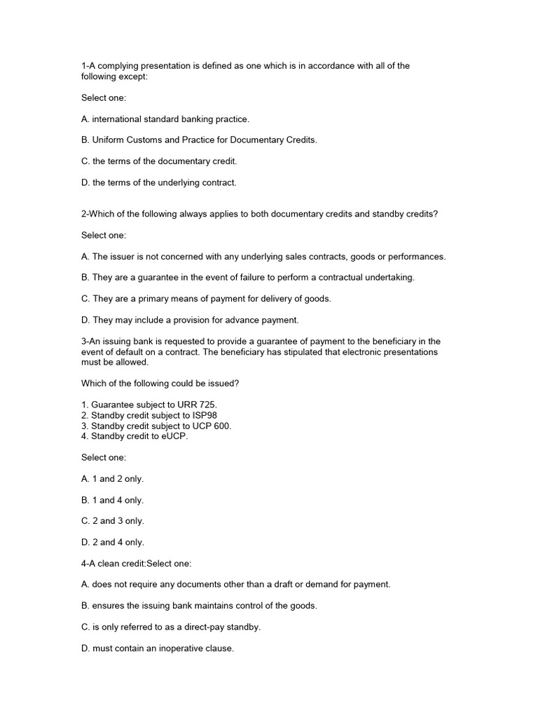 Paper B | PDF | Letter Of Credit | Business