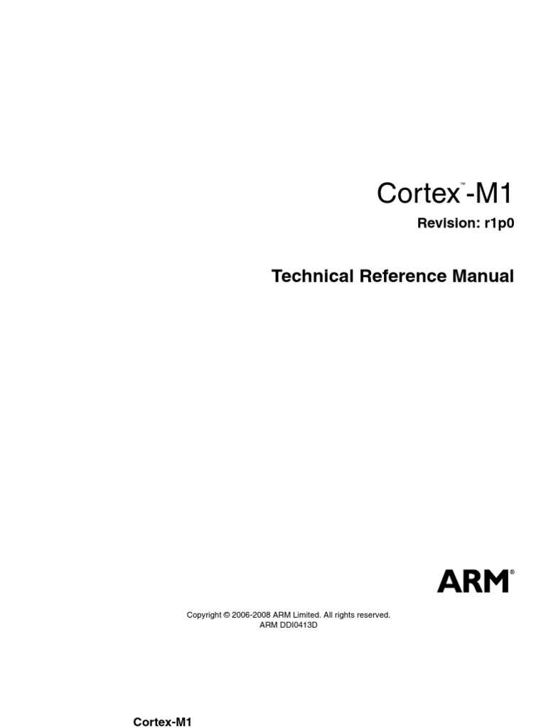 Cortex - M1: Technical Reference Manual | PDF | Arm Architecture ...