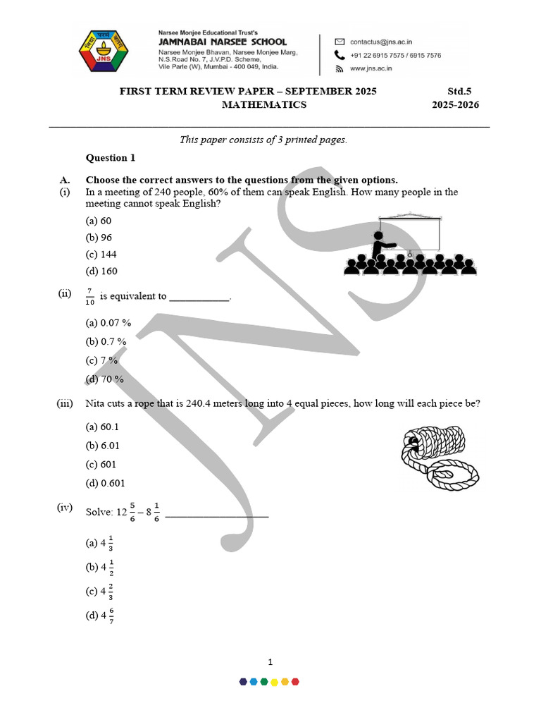 Math Review Grade 5 | PDF | Percentage | Arithmetic