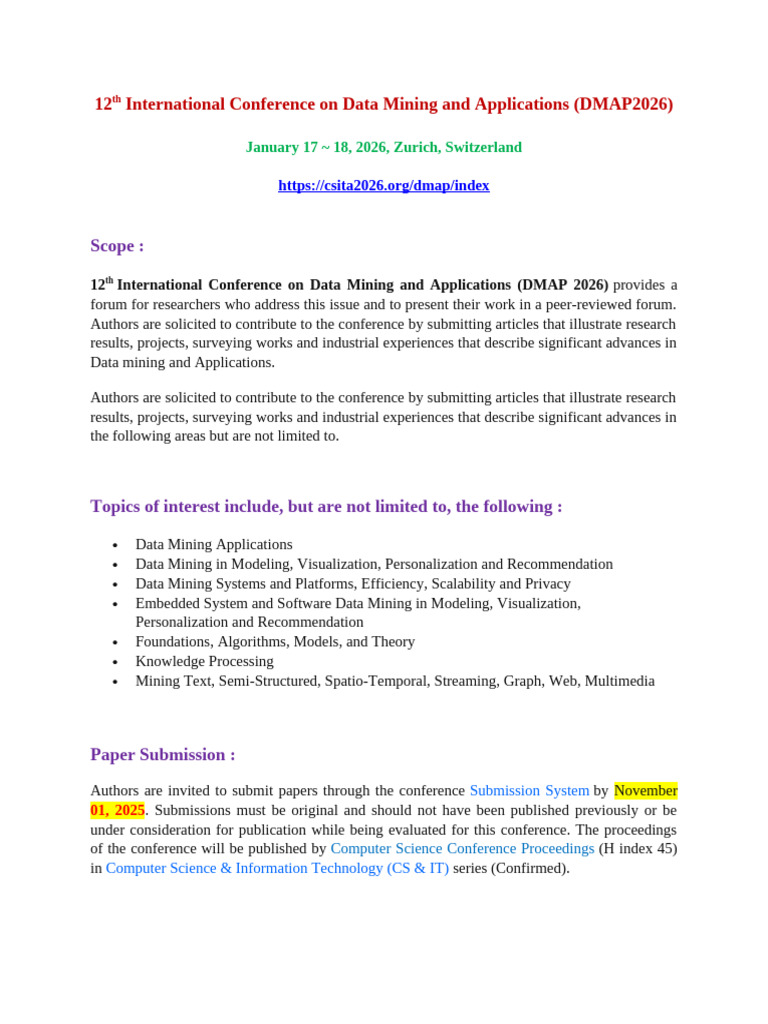 12th International Conference On Data Mining and Applications (DMAP ...